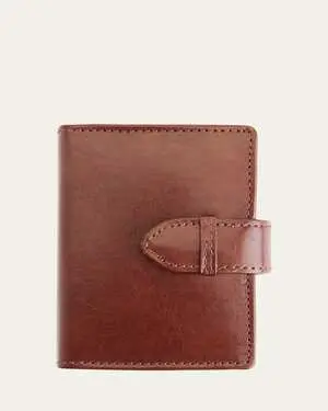 ROYCE NEW YORK Personalized Leather Playing Card Set Holder - Brown