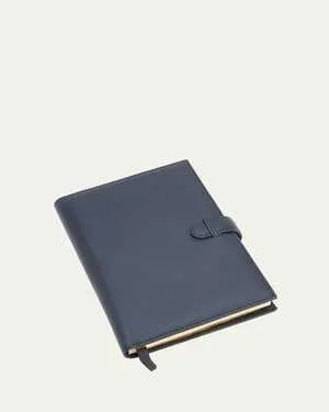ROYCE NEW YORK Monogrammed Leather Executive Journal With Rollerball Pen, Personalized Black