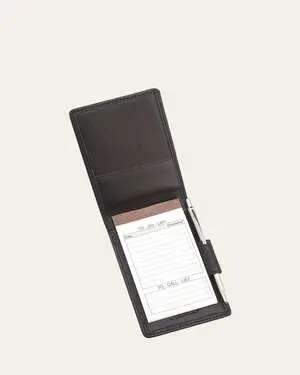 ROYCE NEW YORK Personalized Leather Note Jotter - Black