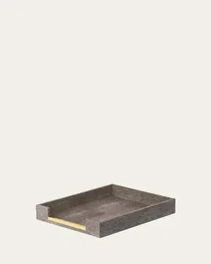 Aerin Faux Shagreen Paper Tray - Chocolate