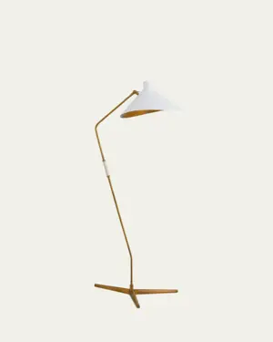 VISUAL COMFORT & CO. Mayotte Large Offset Floor Lamp Aerin - White/gold