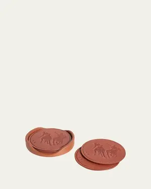 Ralph Lauren Garrett Coasters, Set Of 4 - Saddle