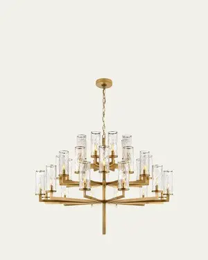 VISUAL COMFORT & CO. Liaison Triple Tier Chandelier By Kelly Wearstler Antique Brass