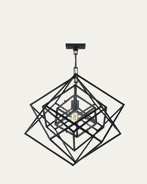 VISUAL COMFORT & CO. Cubist Small Chandelier Kelly Wearstler - Aged Iron