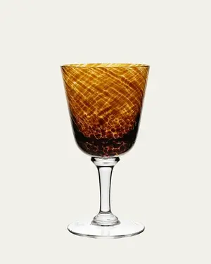 WILLIAM YEOWARD CRYSTAL Vanessa Glass Water Goblet, Tortoise - Brown Pattern
