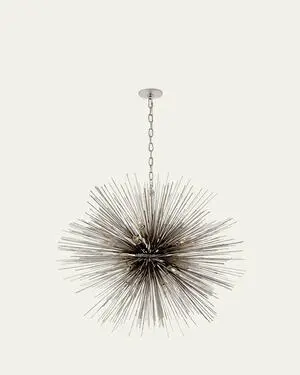 VISUAL COMFORT & CO. Strada Large Round Chandelier By Kelly Wearstler Burnished Silver