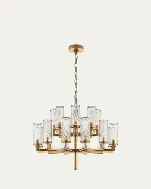 VISUAL COMFORT & CO. Liaison Double Tier Chandelier By Kelly Wearstler Antique Brass