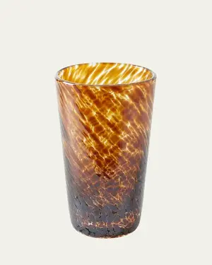 WILLIAM YEOWARD CRYSTAL Vanessa Tortoise High Ball Glass - Brown Pattern