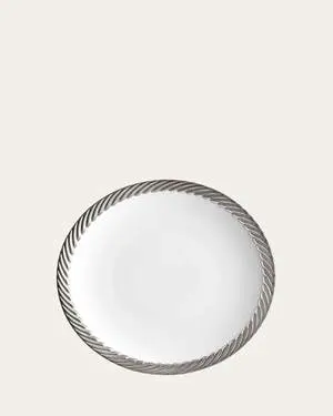 L'Objet Corde Dinner Plate - White/silver