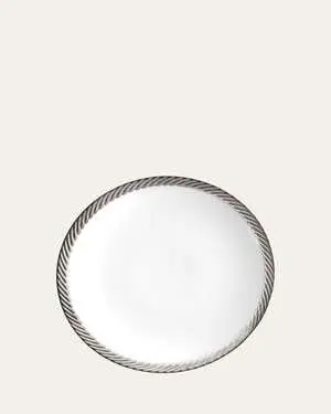 L'Objet Corde Platinum-rim Soup Bowl White/silver