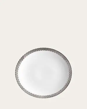 L'Objet Corde Salad/dessert Plate, White/silver White/silver