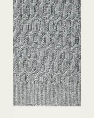 Sofia Cashmere Seed-stitch Cable Throw