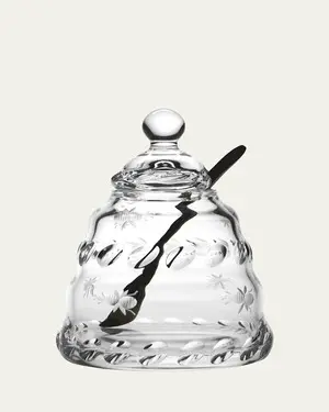 WILLIAM YEOWARD CRYSTAL Buzzy Honey Jar With Spoon - Clear
