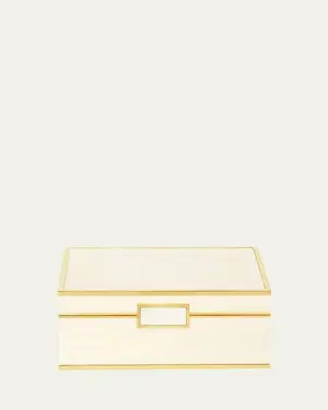Aerin Embossed Faux Shagreen Jewelry Box - Cream