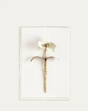 TOMMY MITCHELL Original Gilded Orchid 1 Study On Linen - Gold