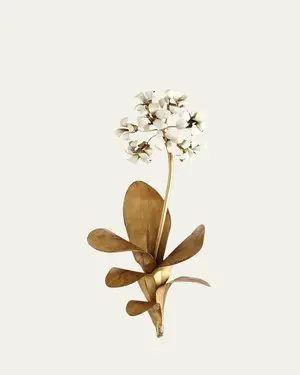 TOMMY MITCHELL Original Gilded Primula Study On Linen - Gold