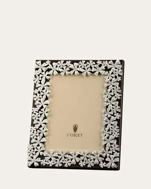 L'Objet Platinum-plated Swarovski Crystal Garland Picture Frame - Multi