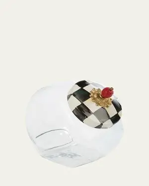 MACKENZIE-CHILDS Courtly Check Cookie Jar - Black/white
