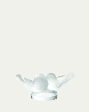 Lalique Crystal Doves Figurine - Clear