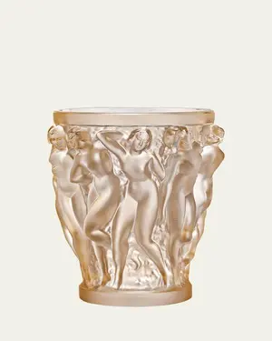 Lalique Bacchantes Small Gold-luster Vase Gold Luster