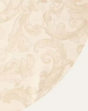 SFERRA Acanthus Jacquard Round Tablecloth, 90"dia Parchment