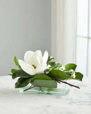 JOHN-RICHARD COLLECTION Figs And Magnolia Faux-floral Arranget - White