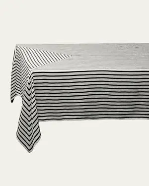 L'Objet Concorde Sateen Tablecloth, Medium, 70" X 90 - Black