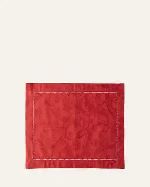 SFERRA Acanthus Jacquard Placemats, Set Of 4 - Garnet