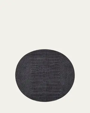 KIM SEYBERT Croc Embossed Placemat - Charcoal