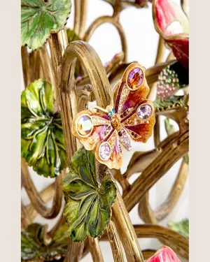 JAY STRONGWATER Floral & Butterfly Candelabra
