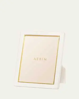 Aerin Piero Leather Photo Frame, 5" X 7" White