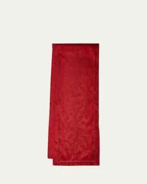 SFERRA Acanthus Jacquard Table Runner, 15" X 90" Garnet