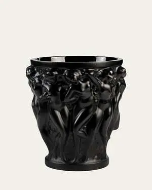 Lalique Bacchantes Crystal Vase - Black