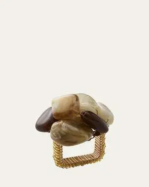 KIM SEYBERT Sea Stone Napkin Ring Beige