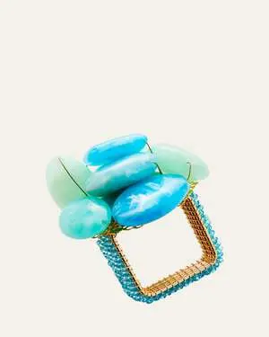KIM SEYBERT Sea Stone Napkin Ring - Green