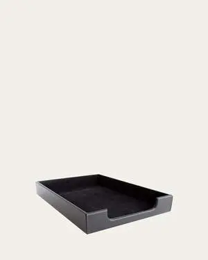 ROYCE NEW YORK Personalized Leather Letter Desk Tray