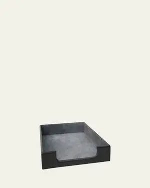 ROYCE NEW YORK Personalized Leather Letter Desk Tray