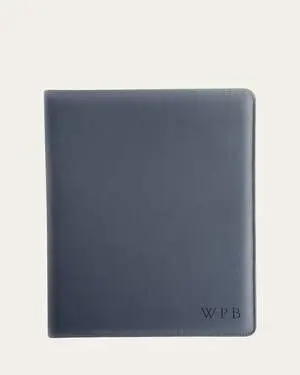 ROYCE NEW YORK Personalized Executive Leather Docut Organizer Folder - Navy Blue