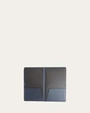 ROYCE NEW YORK Personalized Executive Leather Docut Organizer Folder - Navy Blue