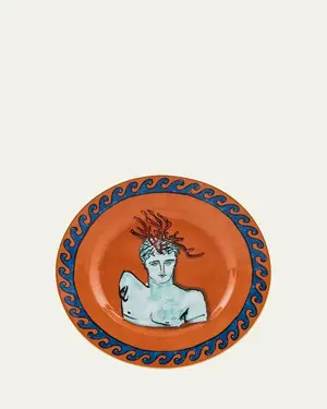 GINORI 1735 Il Viaggio Di Nettuno Dessert Plate Orange