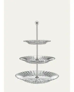 THE MARTHA, BY BACCARAT Mille Nuits 3-tier Pastry Stand - Clear