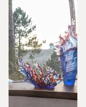 DAUM Coral Sea Medium Bowl, Blue/red