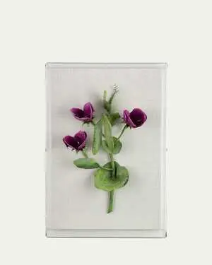 TOMMY MITCHELL Sweet Pea April Birth Flower Wall Art - Deep Pink