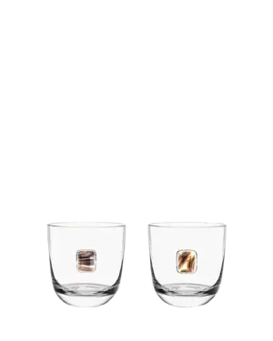ANNA NEW YORK Elevo Double Old-fashioned Glasses, Set Of 2 - Smoke Agate
