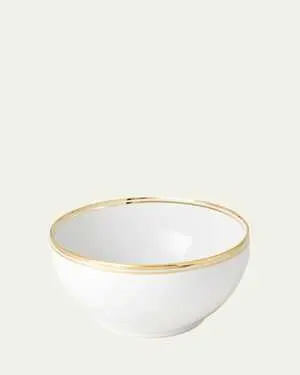 Ralph Lauren Wilshire Serving Bowl - White With Gold