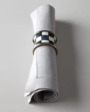 MACKENZIE-CHILDS Four Courtly Check Napkin Rings