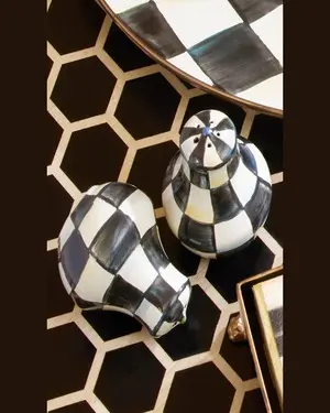 MACKENZIE-CHILDS Courtly Check Enamel Salt & Pepper Shakers