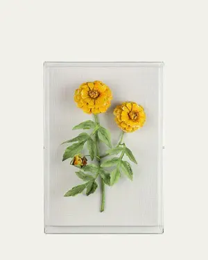 TOMMY MITCHELL Marigold October Birth Flower Wall Art - Orange