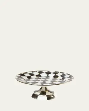 MACKENZIE-CHILDS Small Courtly Check Pedestal Platter - One-color