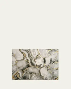 NOMI K Stone Lacquer Rectangle Placemat - Grey